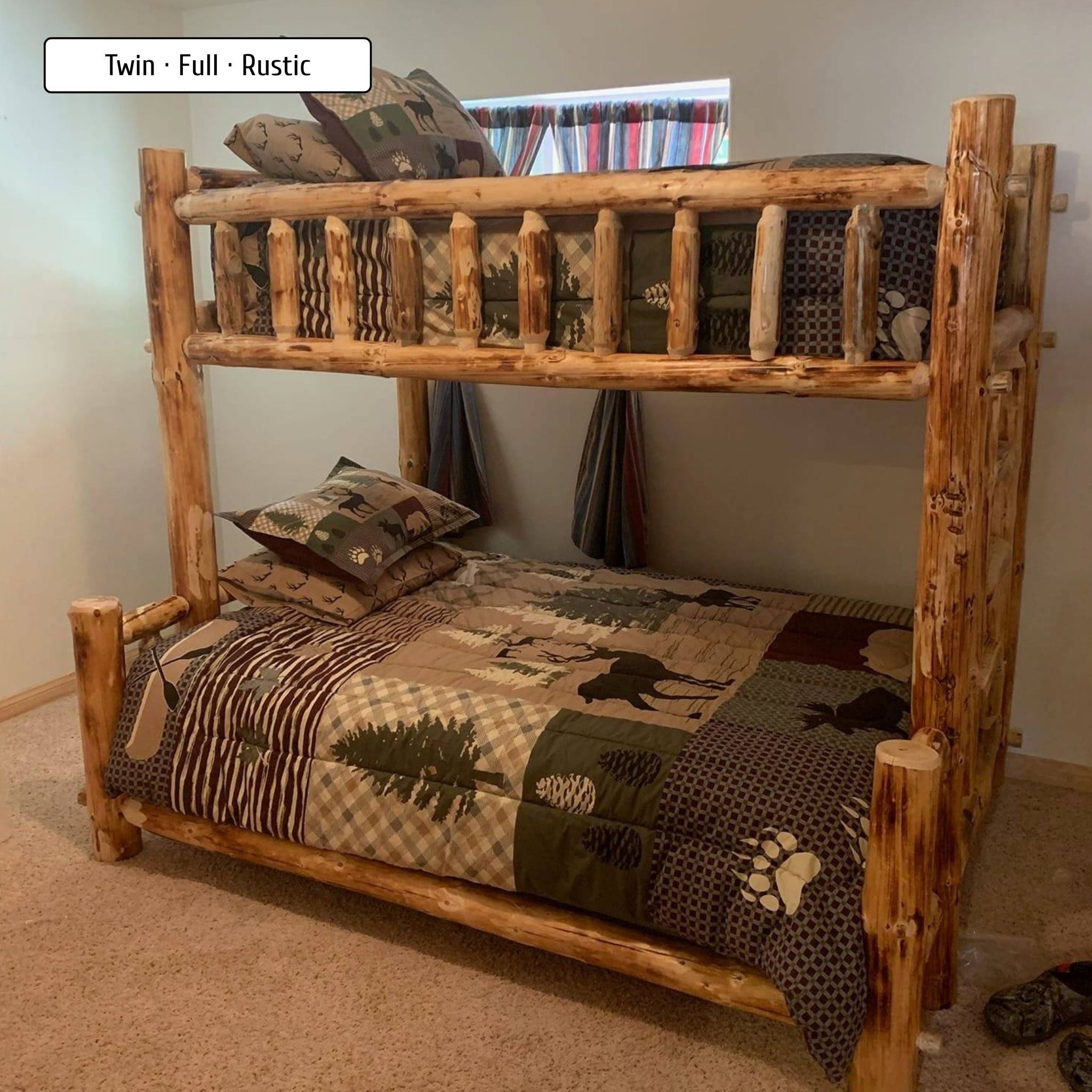 Classic Log Bunk Bed | Handcrafted Log Bed from Minnesota Pine – Twist ...