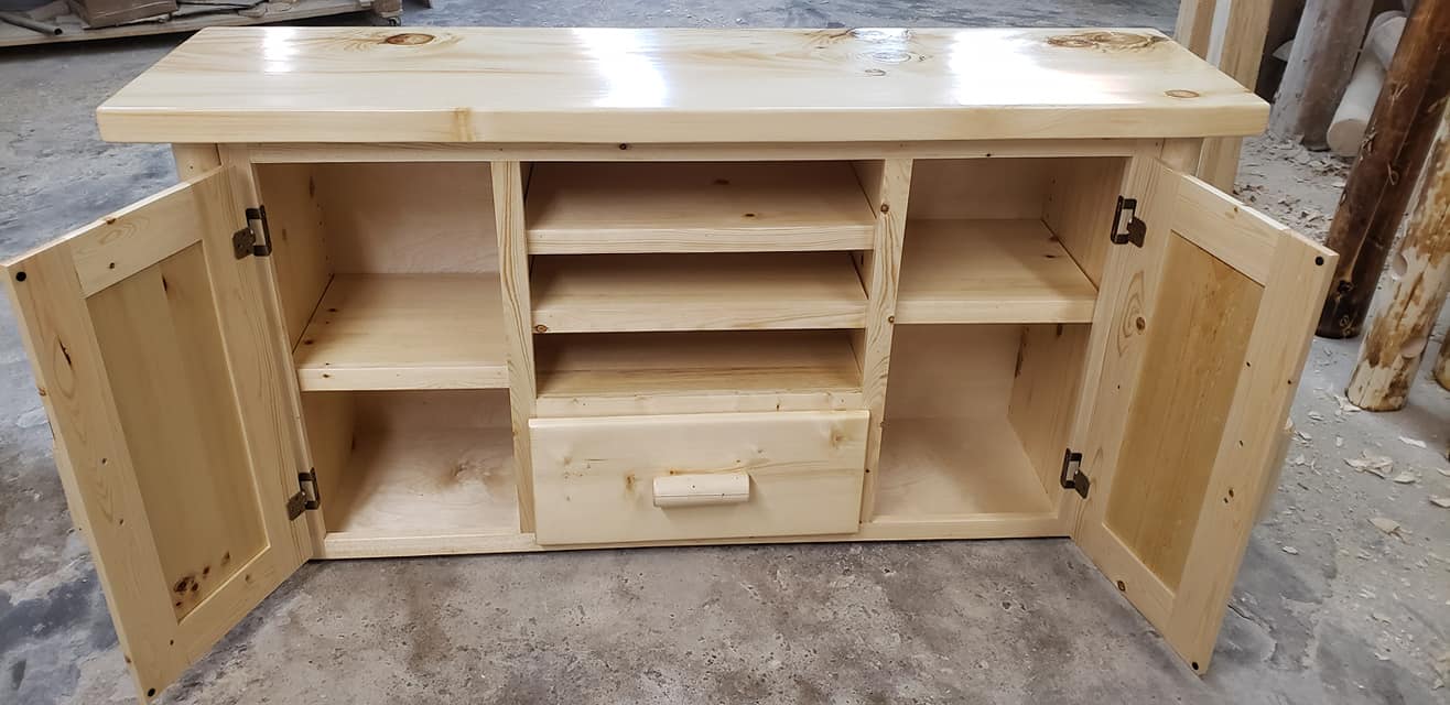 Log Entertainment Center | Handcrafted Log Furniture from Minnesota ...