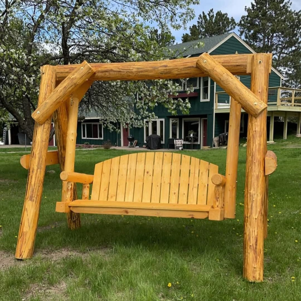 Outdoor Log Swing 3 Person | Handcrafted Log Furniture from Minnesota ...
