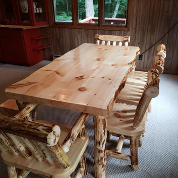 Live Edge Log Dining Table | Handcrafted Log Furniture from Minnesota ...