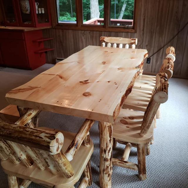 Live Edge Log Dining Table | Handcrafted Log Furniture from Minnesota ...