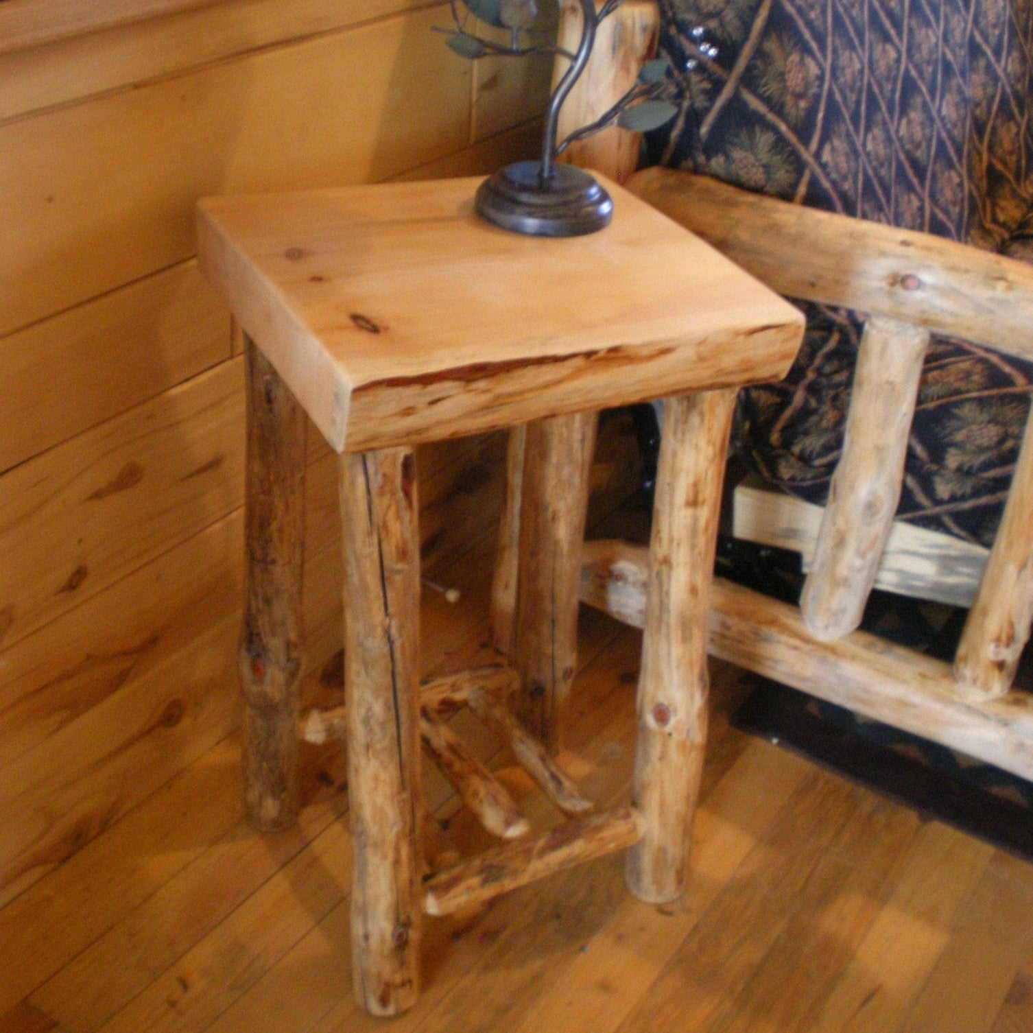 Live Edge Log End Table | Handcrafted Log Furniture from Minnesota ...