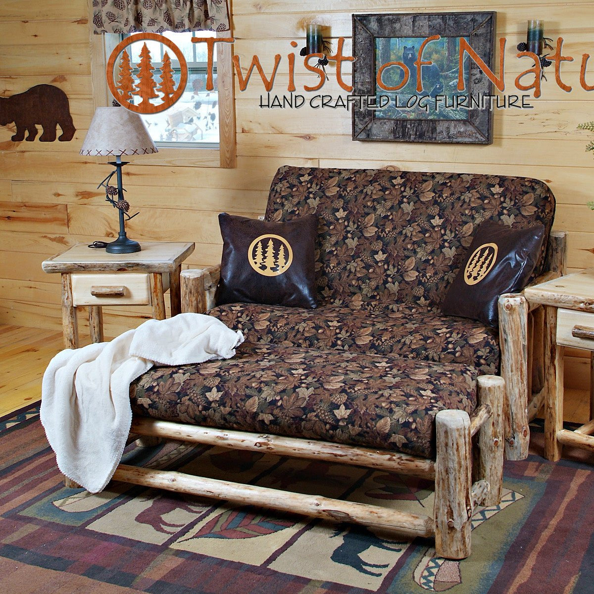 Log Loveseat Ottoman | Handcrafted Log Furniture from Minnesota – Twist ...
